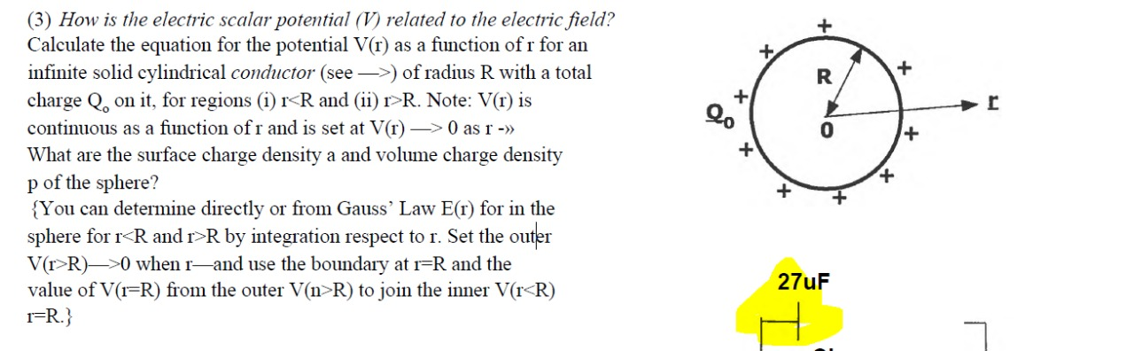 Solved + x (3) How is the electric scalar potential (V) | Chegg.com