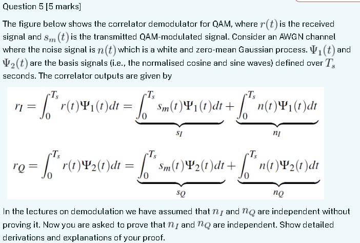 Solved The figure below shows the correlator demodulator for | Chegg.com