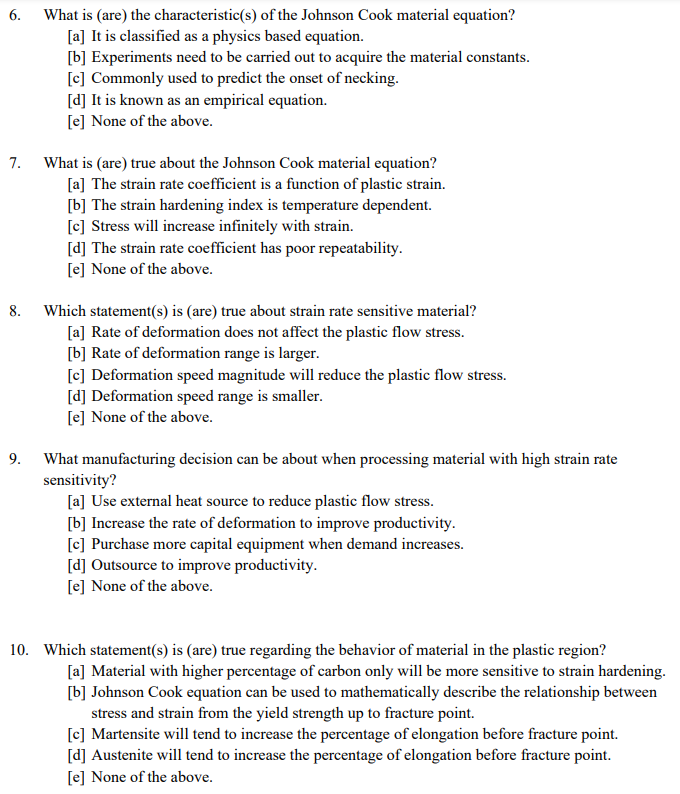 Solved 6. What is (are) the characteristic(s) of the Johnson | Chegg.com