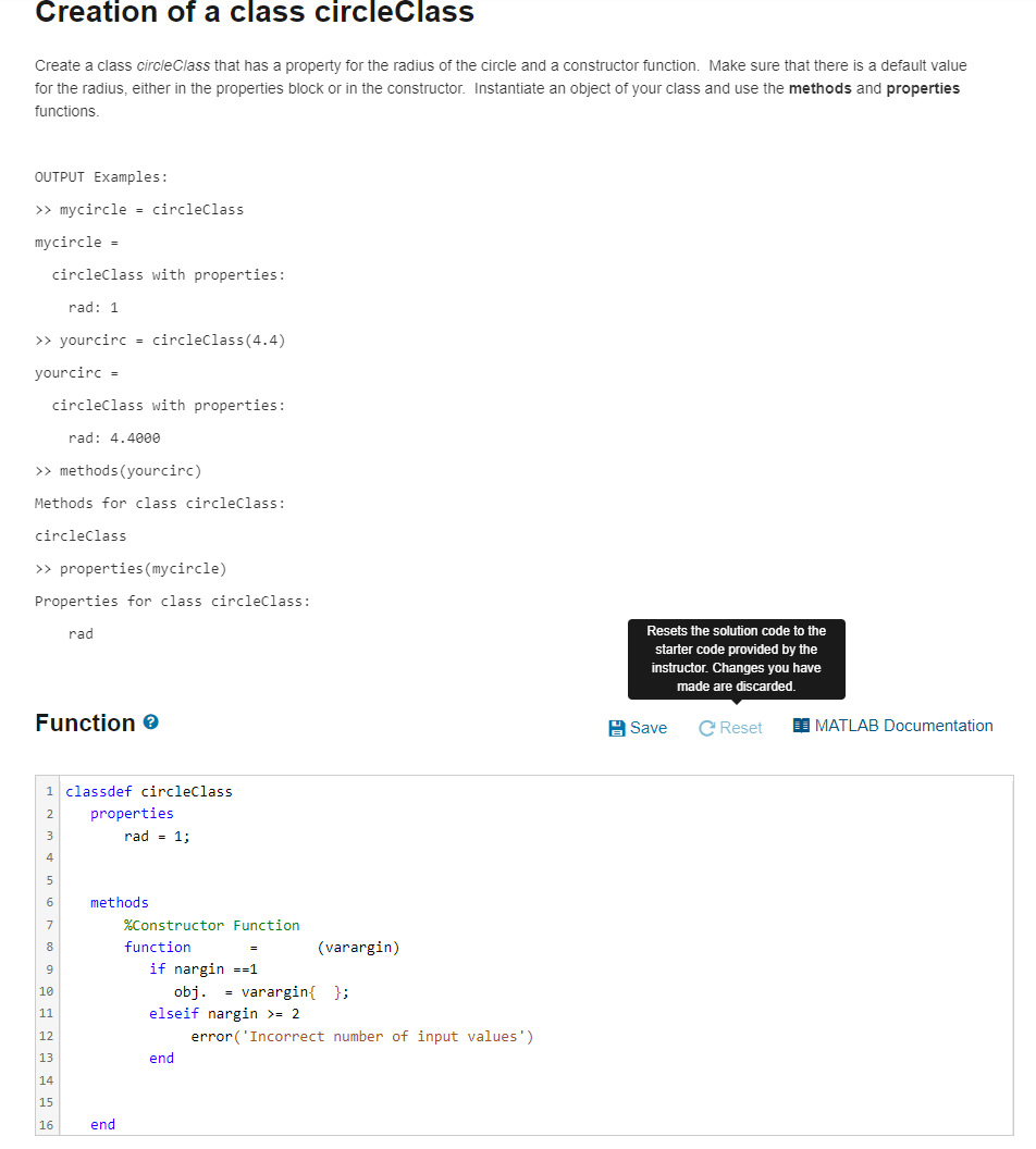 Solved Creation of a class circleClass Create a class | Chegg.com