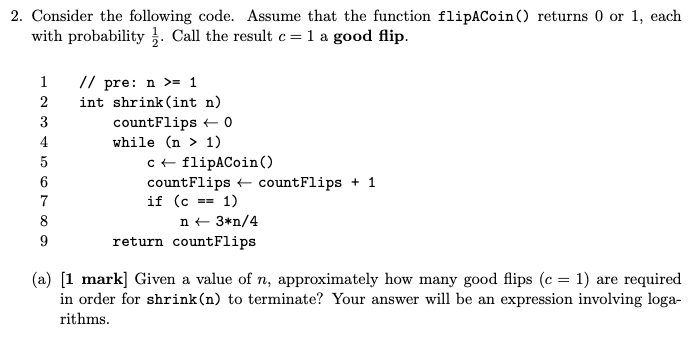Solved 2. Consider the following code. Assume that the | Chegg.com