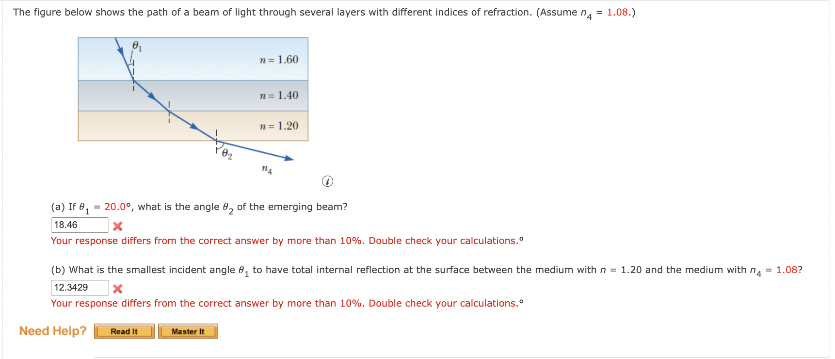 Solved The figure below shows the path of a beam of light | Chegg.com