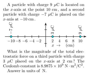 Solved A particle with charge 9μC ﻿is located onthe x-axis | Chegg.com