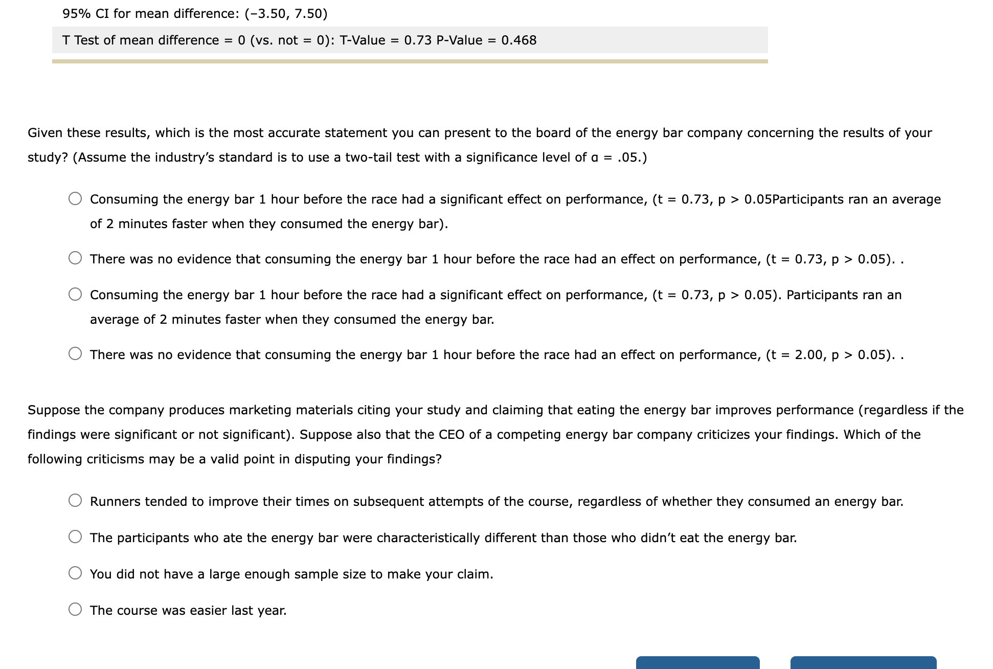 Solved 10 . Interpreting statistical software output for a | Chegg.com