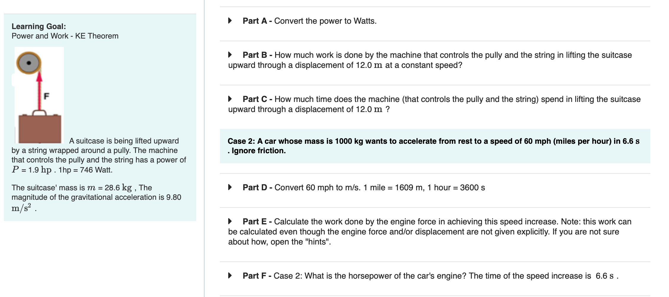 Solved Learning Goal: Part A - Convert the power to Watts. | Chegg.com