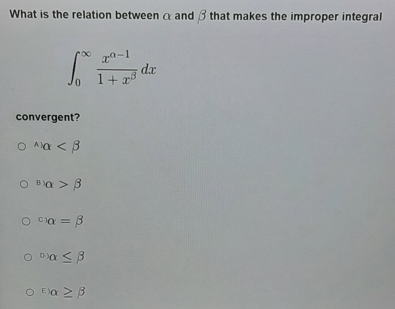 Solved What is the relation between α and β that makes the | Chegg.com