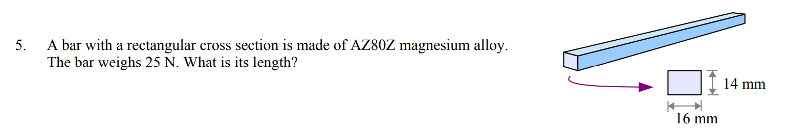 Solved 5. A bar with a rectangular cross section is made of | Chegg.com