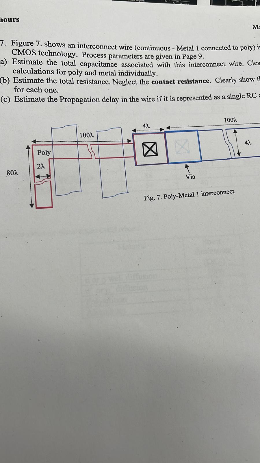 7. Figure 7. shows an interconnect wire (continuous - | Chegg.com