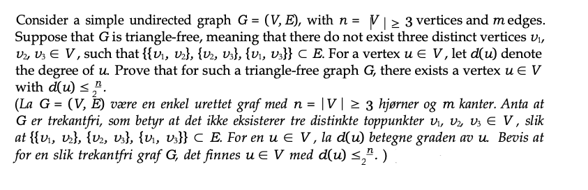 Solved Consider a simple undirected graph G = (V, E), with | Chegg.com