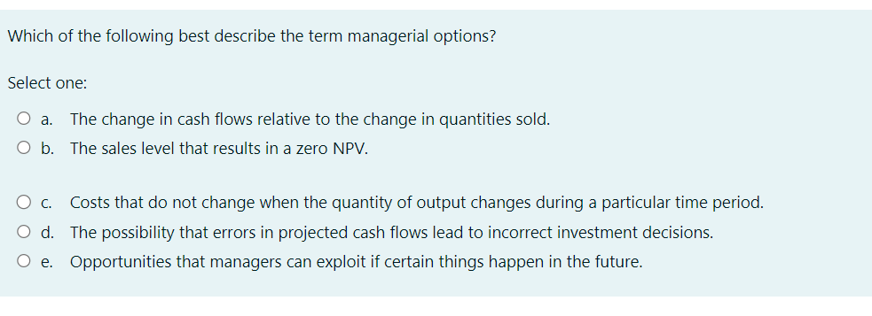 Solved Which of the following best describe the term | Chegg.com