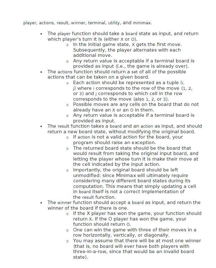 Solved Using Minimax, implement an Al to play Tic-Tac-Toe | Chegg.com Solved Using Minimax, implement an Al to play Tic-Tac-Toe | Chegg.com