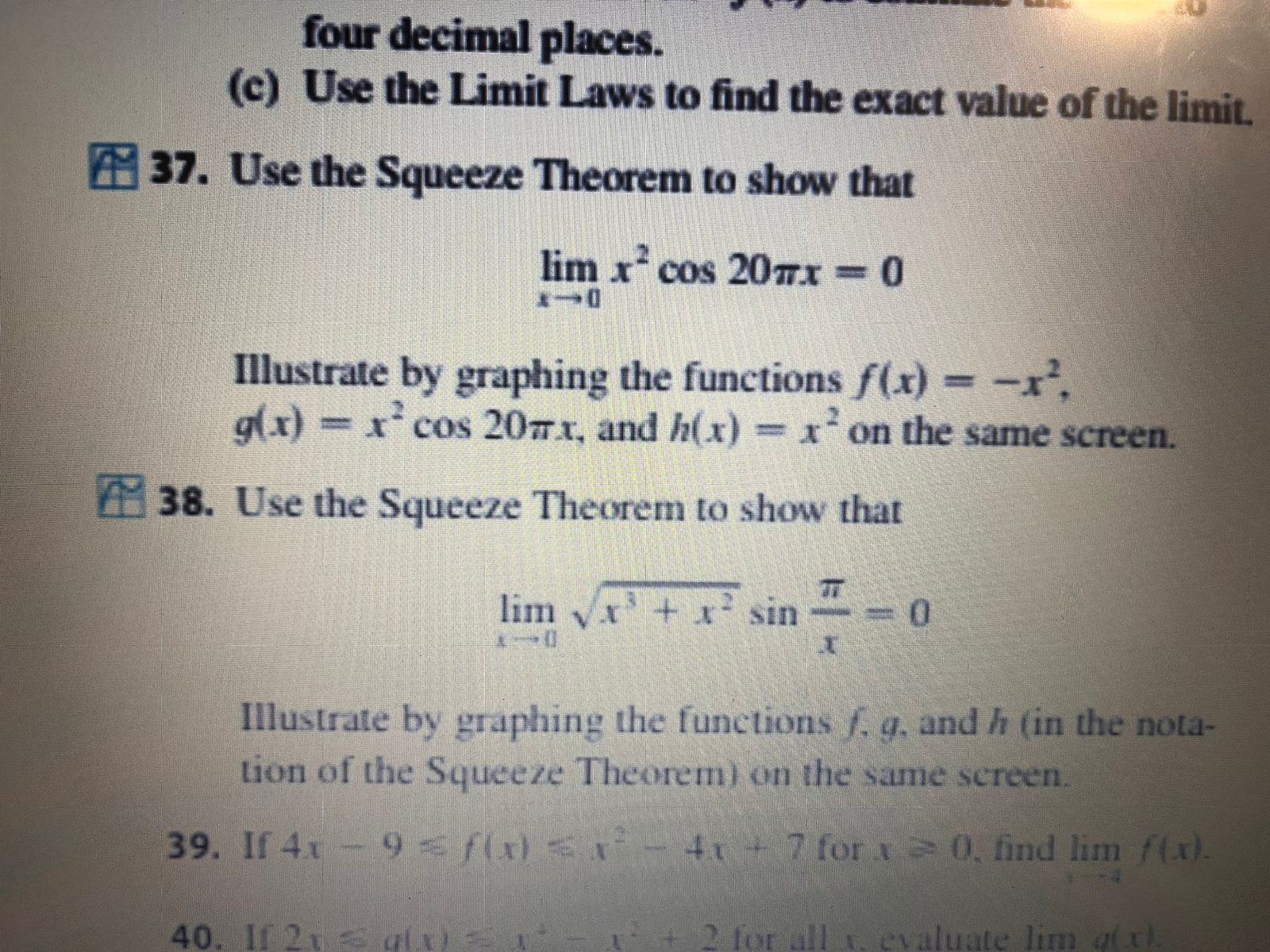 Solved four decimal places.(c) ﻿Use the Limit Laws to find | Chegg.com