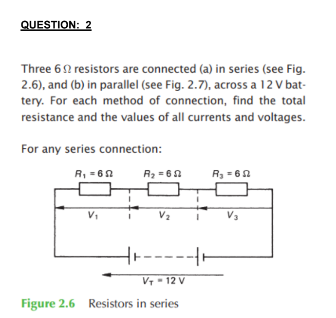 Solved Three 6Ω resistors are connected (a) in series (see | Chegg.com