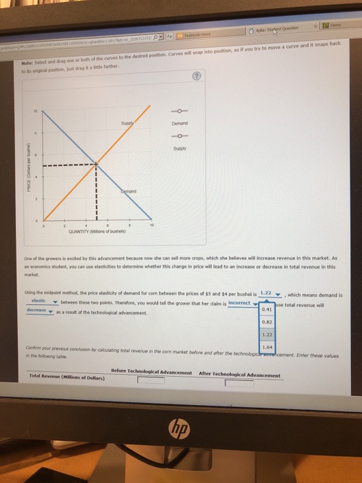Solved Note: Select and drag one or both of the curves to | Chegg.com