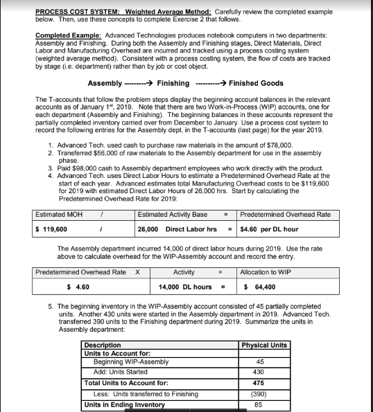 Solved PROCESS COST SYSTEM: Weighted Average Method: | Chegg.com