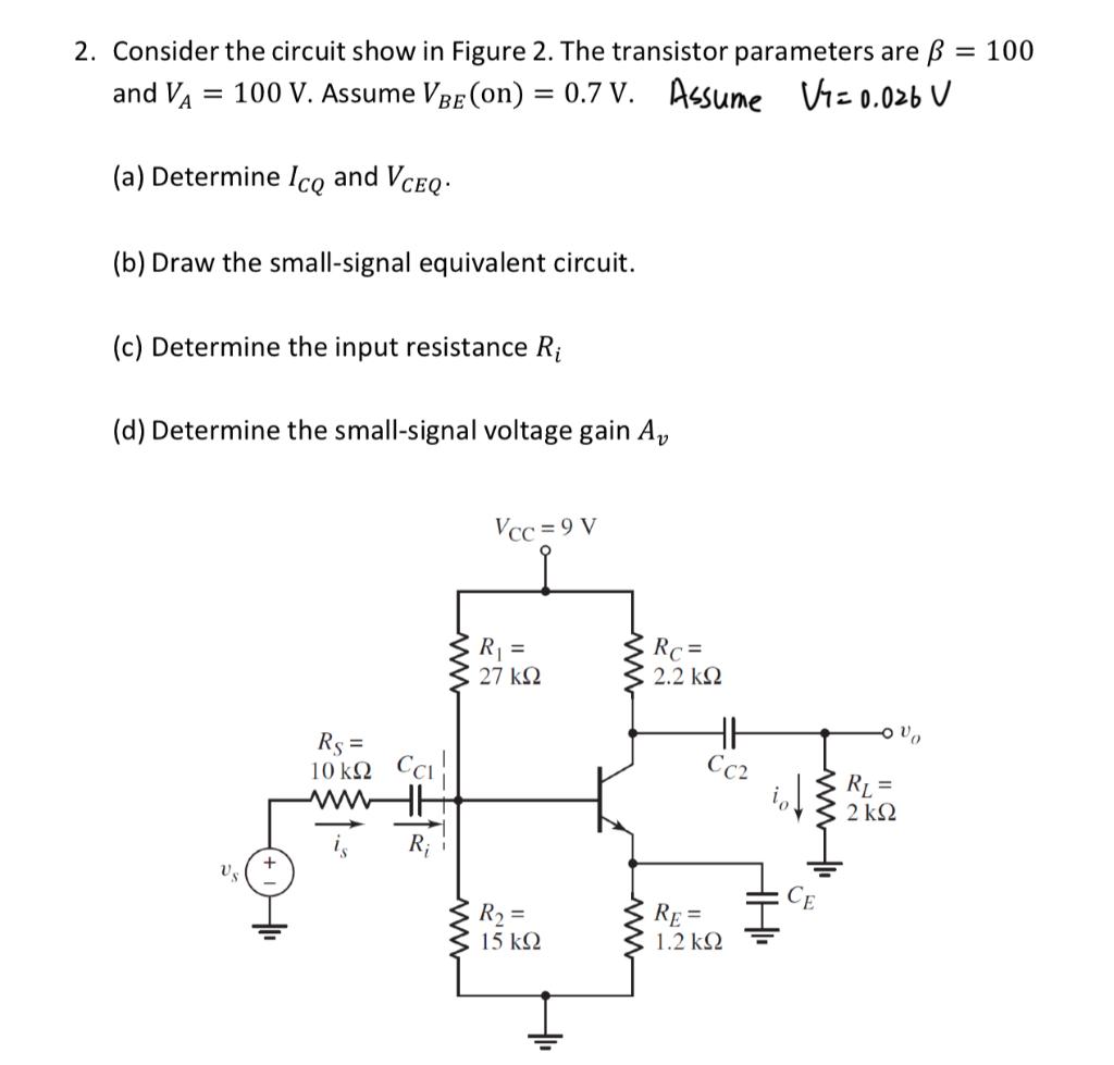Solved 2. Consider the circuit show in Figure 2 . The | Chegg.com