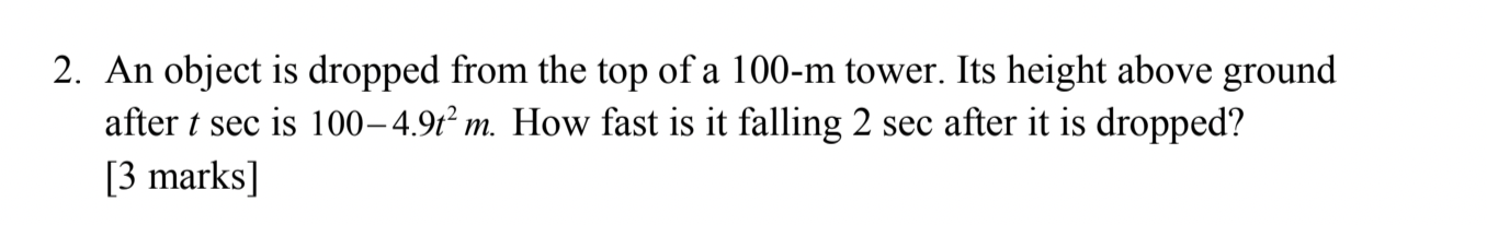 Solved 2. An object is dropped from the top of a 100-m | Chegg.com