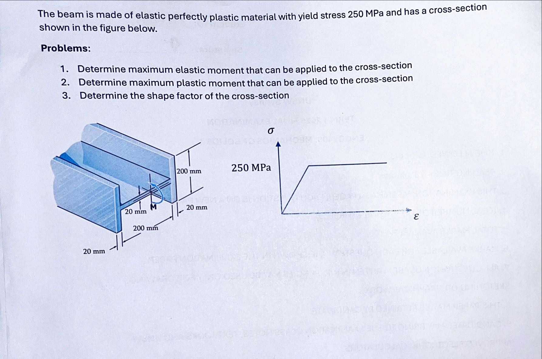 Solved The beam is made of elastic perfectly plastic | Chegg.com