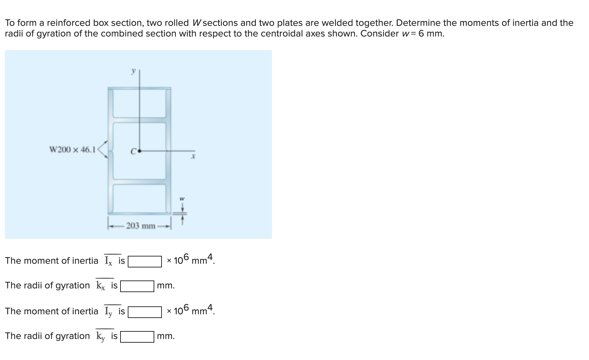 Solved To form a reinforced box section, two rolled W | Chegg.com