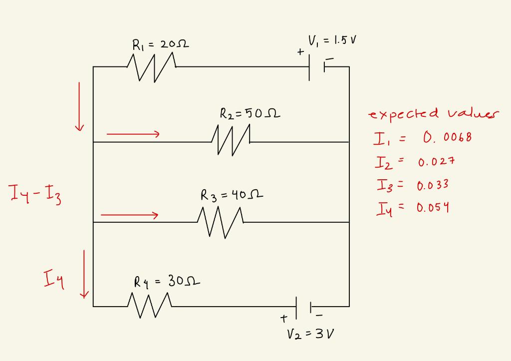 Solved Please Find I1 I2 I3 And I4 Using Junction Rule And