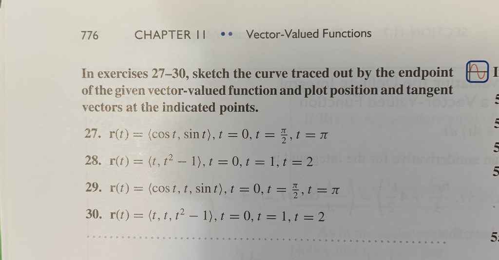 Solved 776 CHAPTER 11 Vector-Valued Functions in In | Chegg.com