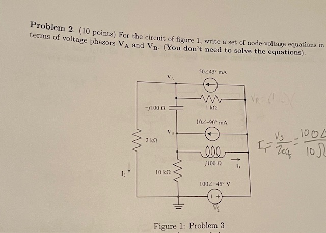 Solved Problem 2. (10 points) For the circuit of figure 1, | Chegg.com