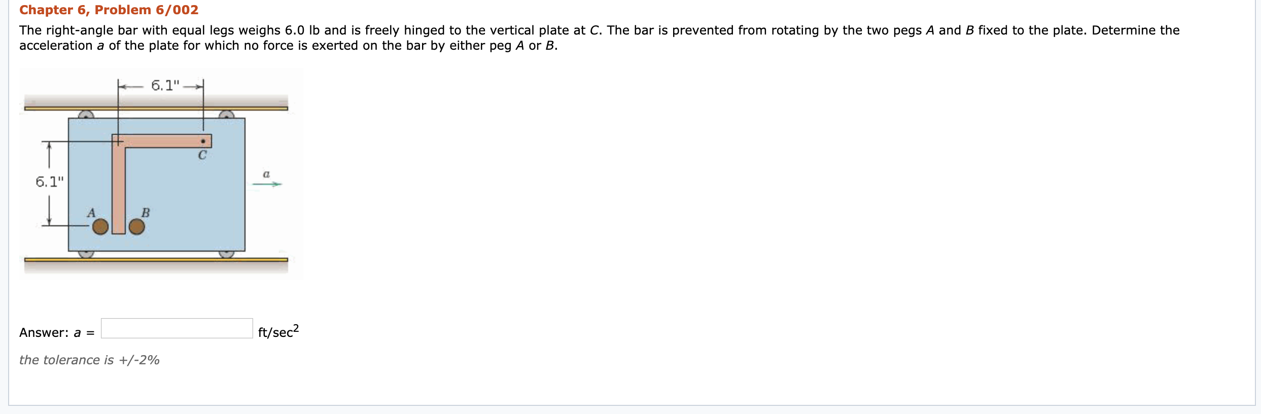 Solved Chapter 6, Problem 6/002 The right-angle bar with | Chegg.com