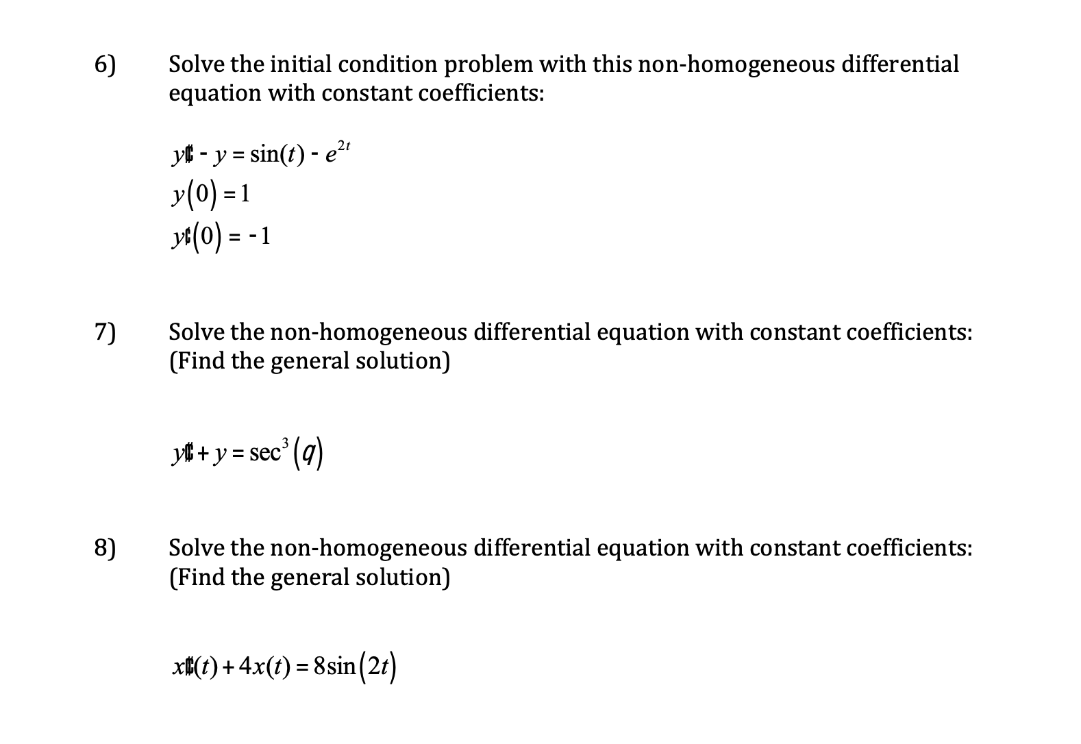 Solved 6) Solve the initial condition problem with this | Chegg.com
