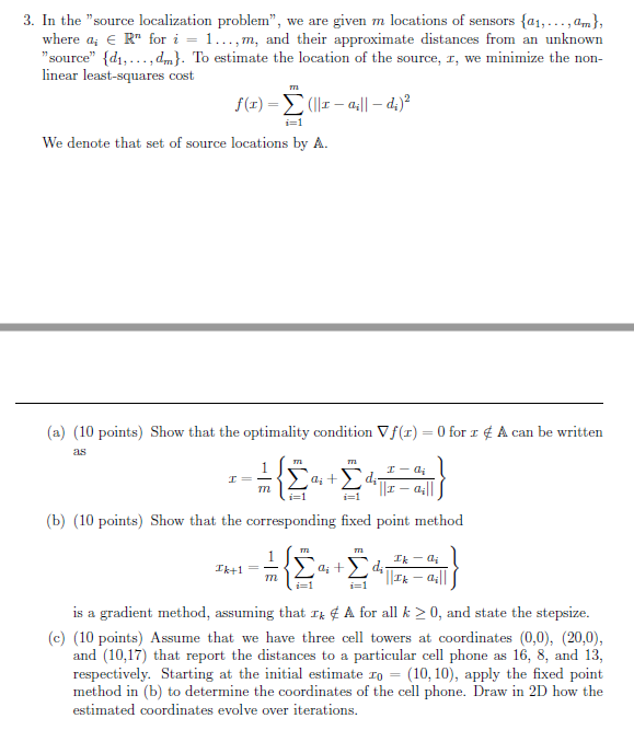 3. In the "source localization problem”, we are given | Chegg.com