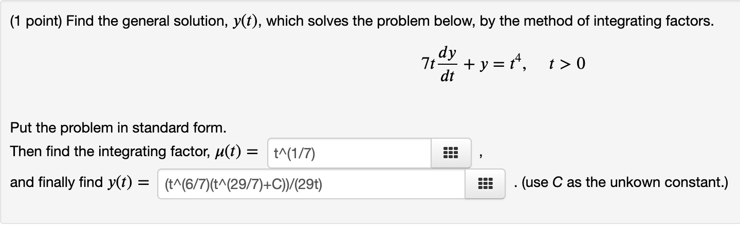 Solved Find the general solution, 𝑦(𝑡), which solves the | Chegg.com