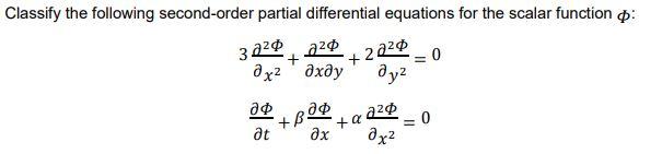Solved Classify the following second-order partial | Chegg.com
