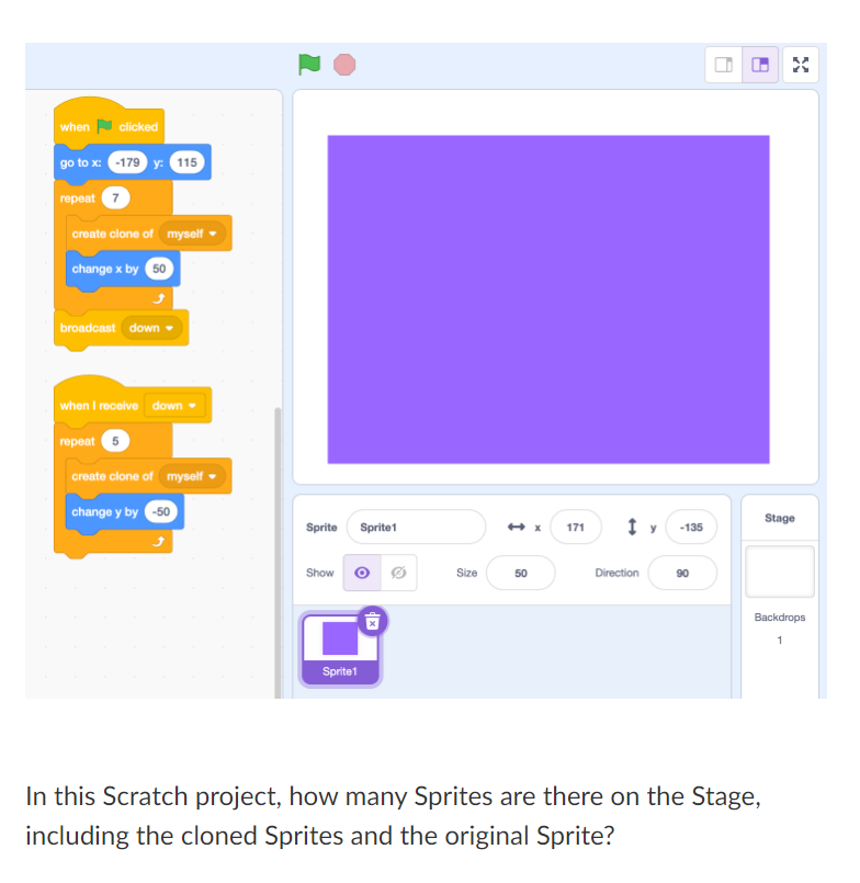 Solved In this Scratch project, how many Sprites are there | Chegg.com