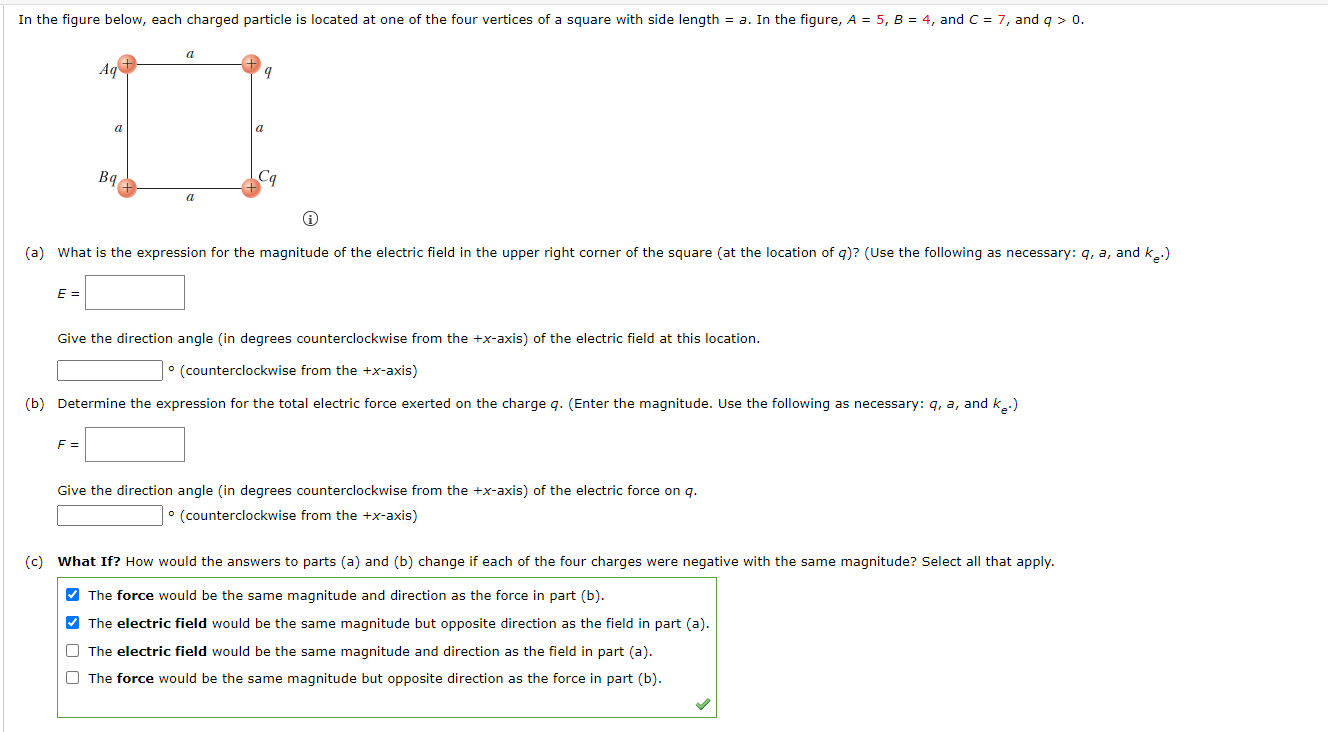 Solved In the figure below, each charged particle is located | Chegg.com