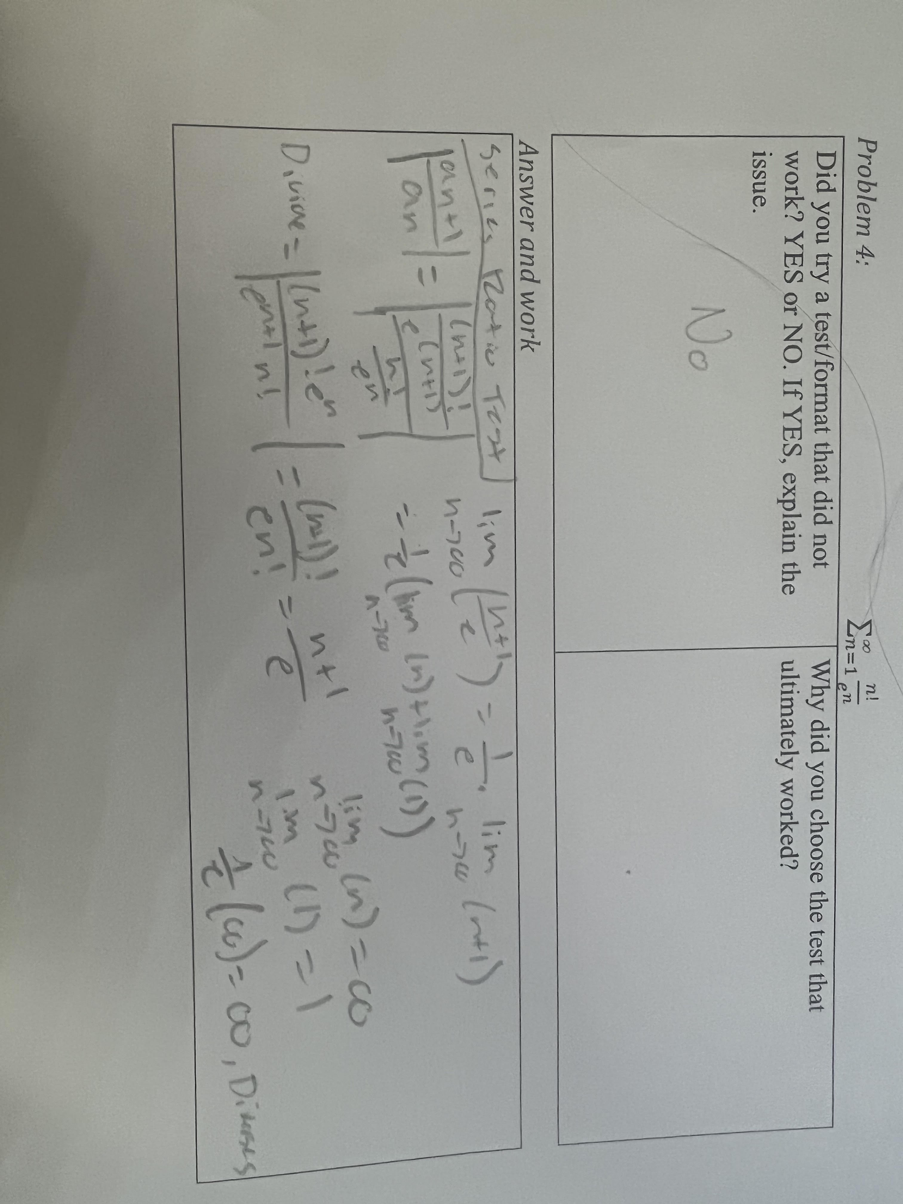 Solved Problem 4: n! Answer and work | Chegg.com
