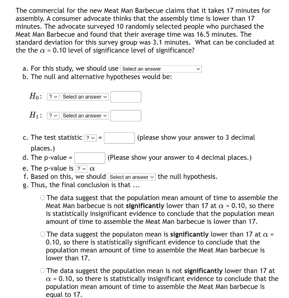 Solved The commercial for the new Meat Man Barbecue claims | Chegg.com