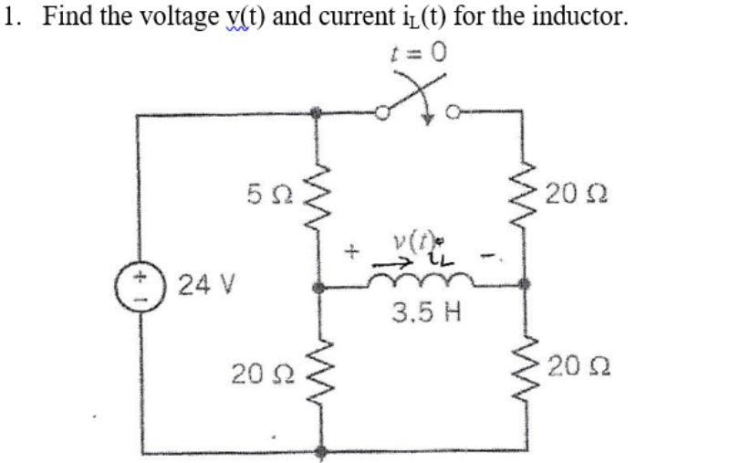 Solved Find the voltage v(t) ﻿and current iL(t) ﻿for the | Chegg.com