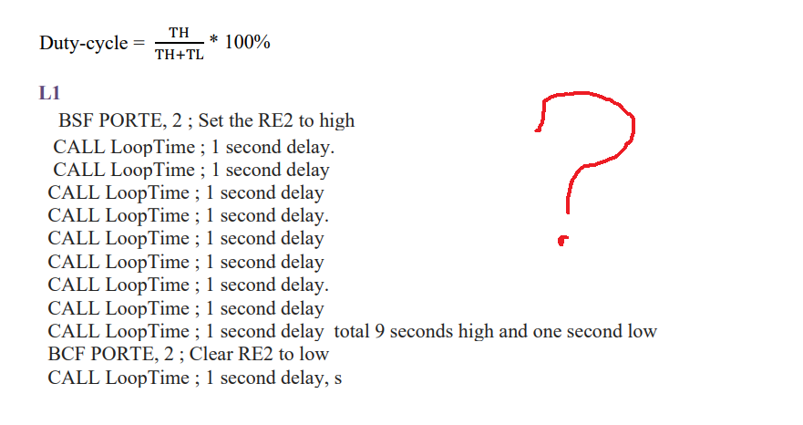 Solved Write a simple loop to generate a 90% duty-cycle | Chegg.com