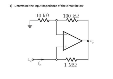 Solved 1) Determine the input impedance of the circuit below | Chegg.com