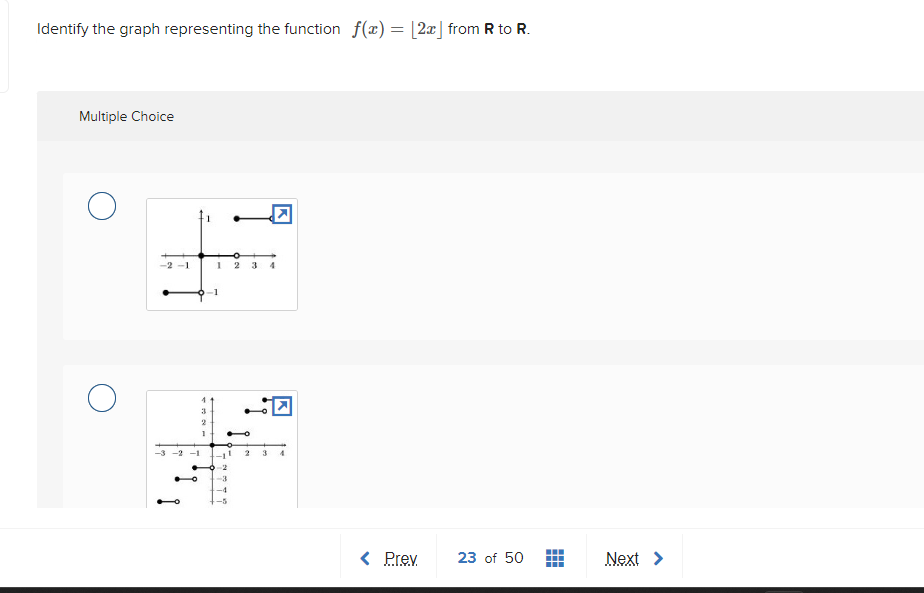 Solved Identify the graph representing the function | Chegg.com