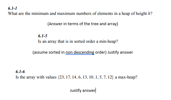 Solved 6.1-1 What are the minimum and maximum numbers of | Chegg.com