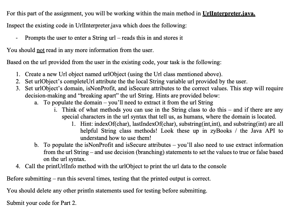 Solved For this part of the assignment, you will be working | Chegg.com