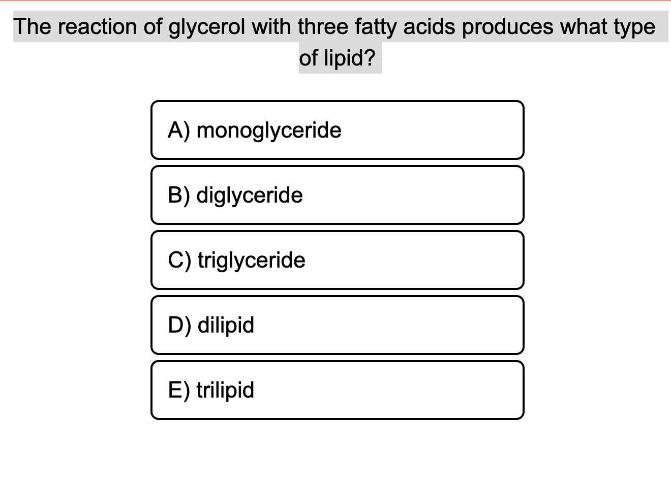 Solved The reaction of glycerol with three fatty acids | Chegg.com