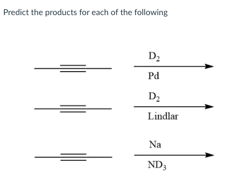 Solved Predict the products for each of the following D2 Pd | Chegg.com