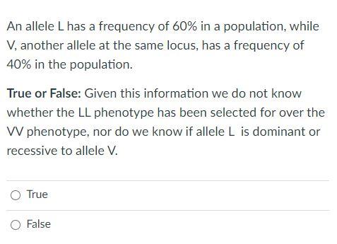 Solved An allele L has a frequency of 60% in a population, | Chegg.com