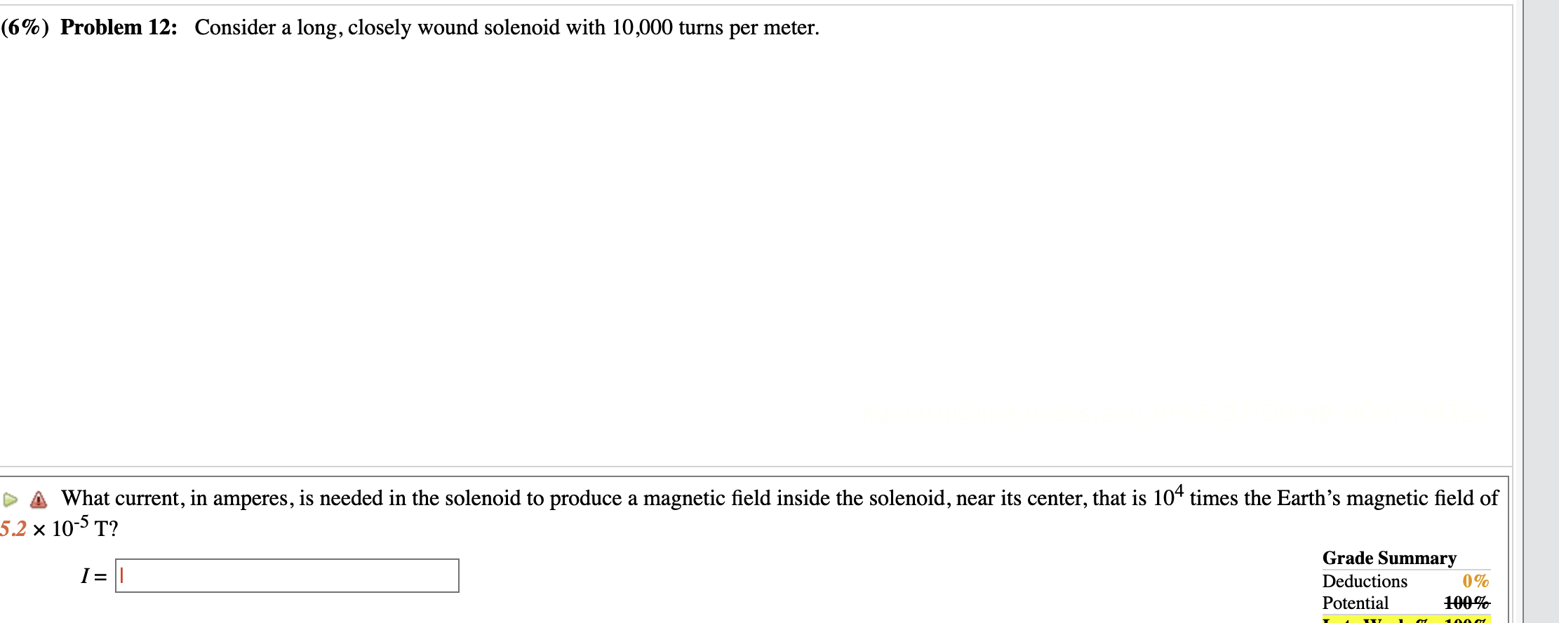 Solved (6\%) Problem 12: Consider a long, closely wound | Chegg.com