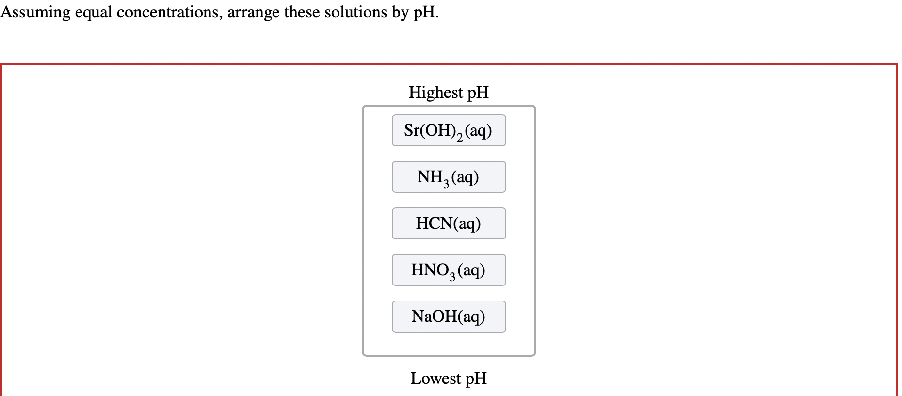 Solved n an aqueous solution, classify these compounds as | Chegg.com