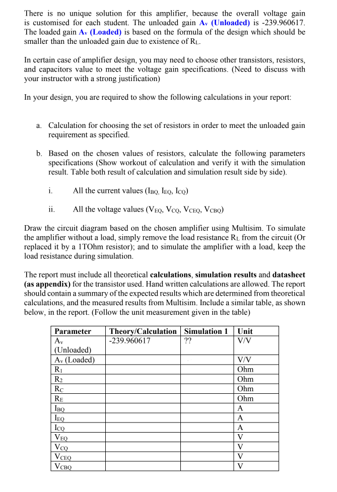 Solved Assignment: Cascade Amplifier Design 1. Objectives: | Chegg.com