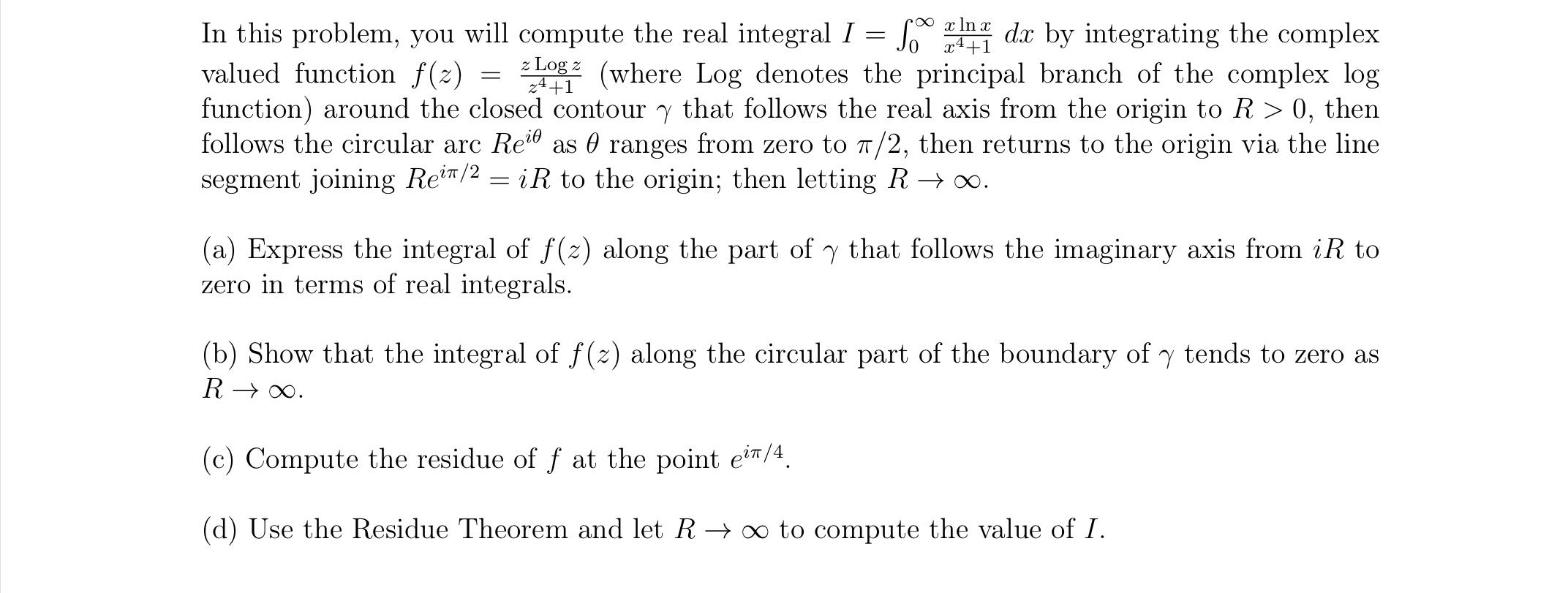 Solved In this problem, you will compute the real integral | Chegg.com