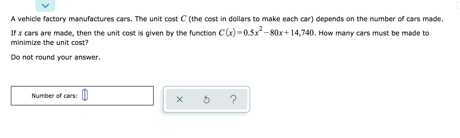 Solved A vehicle factory manufactures cars. The unit cost C | Chegg.com