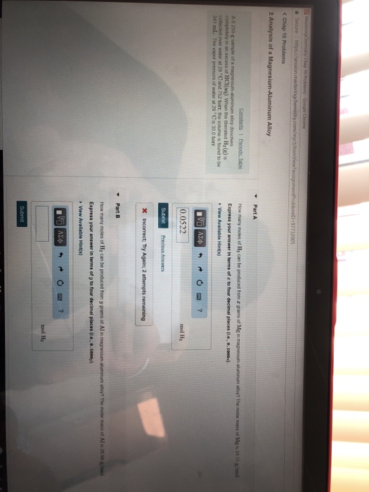 uminum Alloy Constants | Perodic Tabl A 0 250.g | Chegg.com